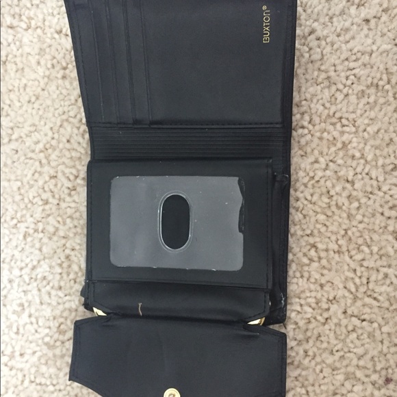 Buxton | Bags | Leather Buxton Bifold Wallet Black And Gold | Poshmark